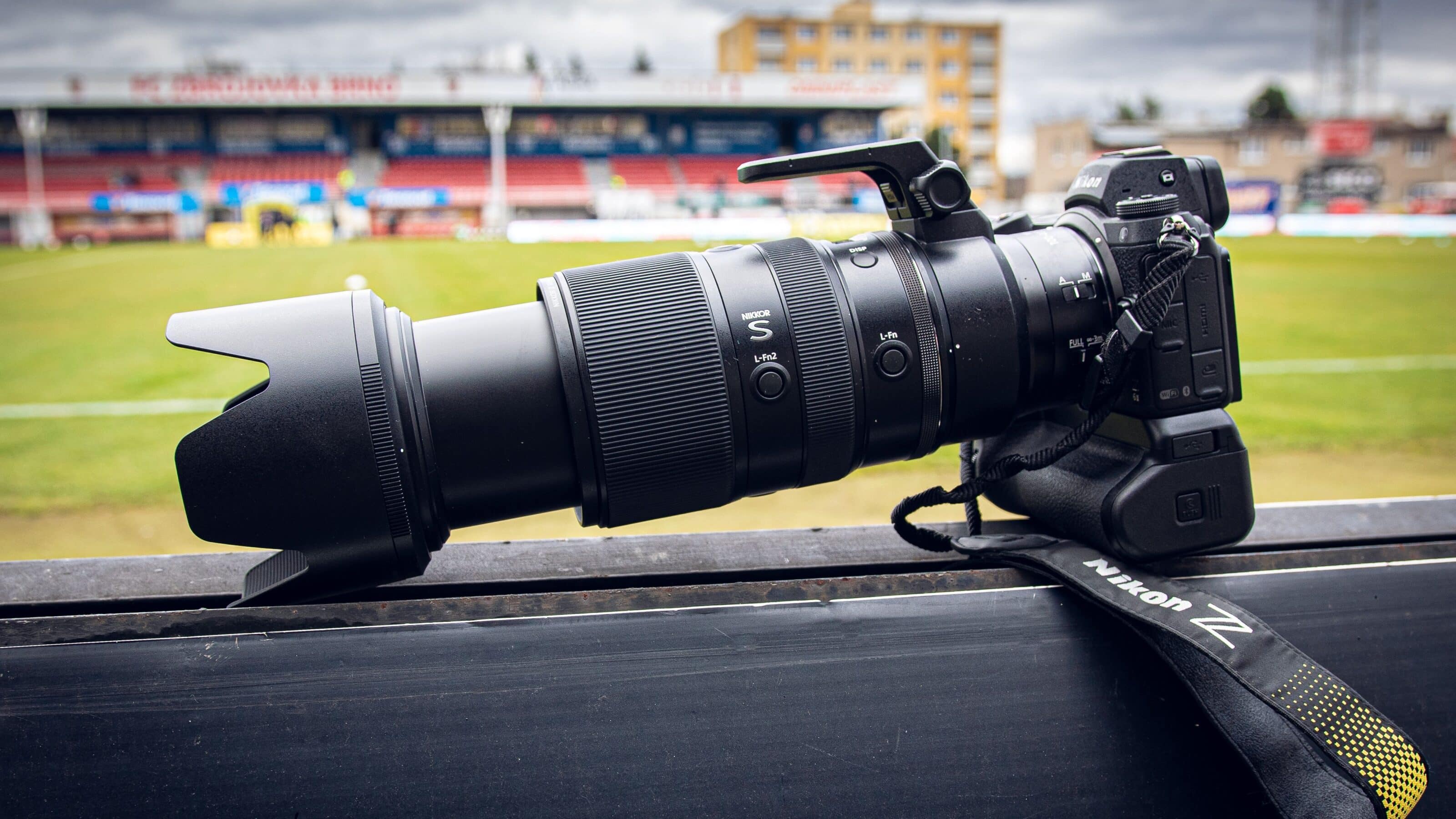 Soccer Game Through The Camera Viewfinder Telephoto Lens Review